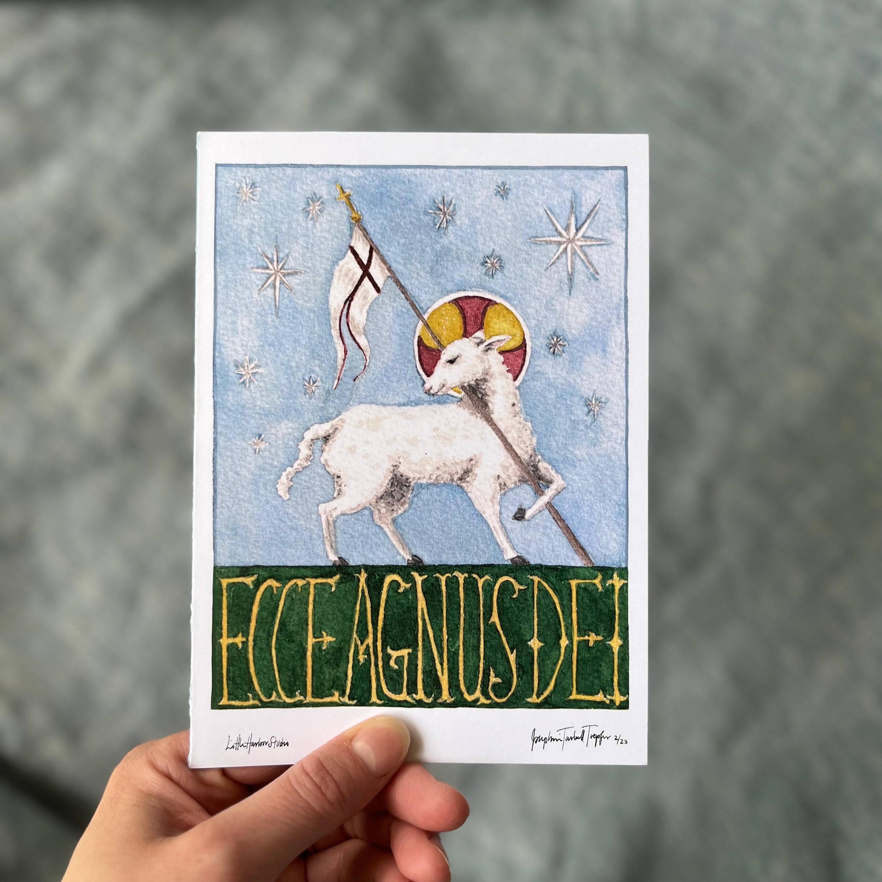Agnus Dei Greeting Card, Lamb of God Card, Catholic Easter Card ...