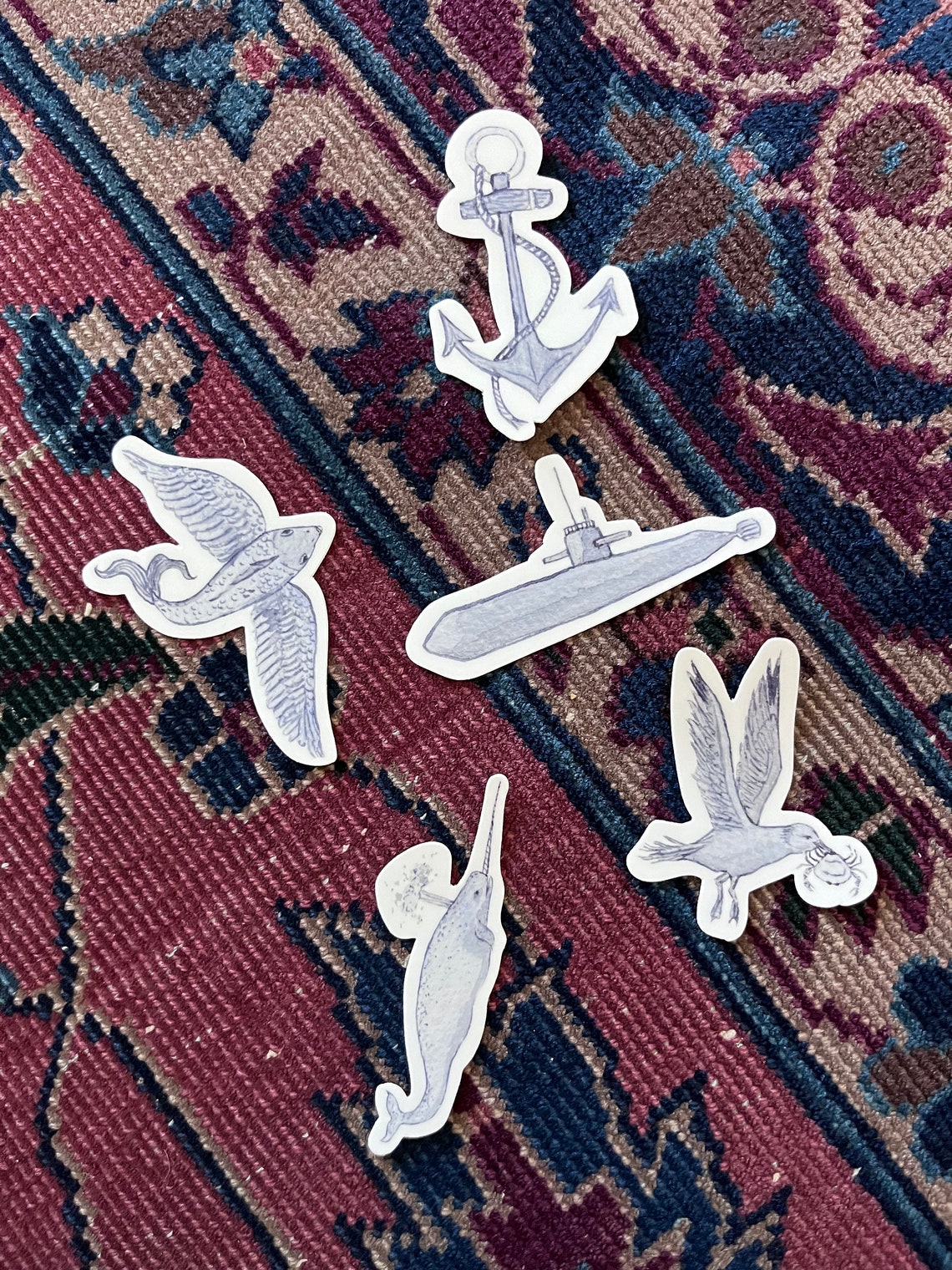 Flying Fish Sticker, Watercolor Sticker, Vinyl Waterproof Sticker - Etsy