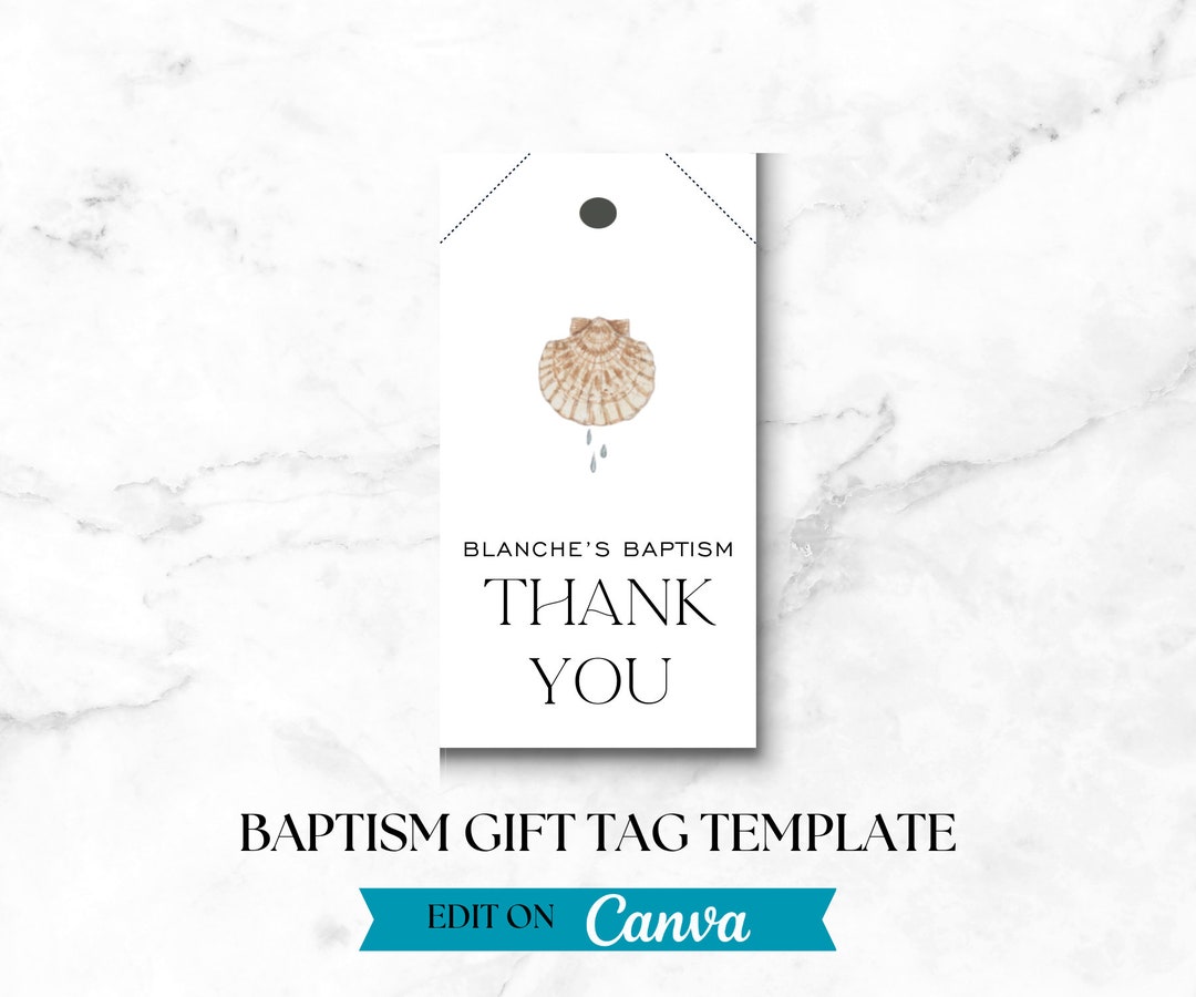 Baptism Gift Tag Template 2"x4" - Etsy