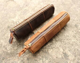 Leather Zipper Case - Etsy