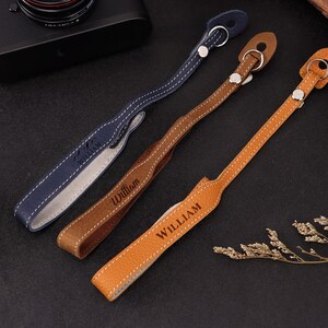 Engraved Camera Wrist Strap - Leather Camera Strap, Custom Strap for ...