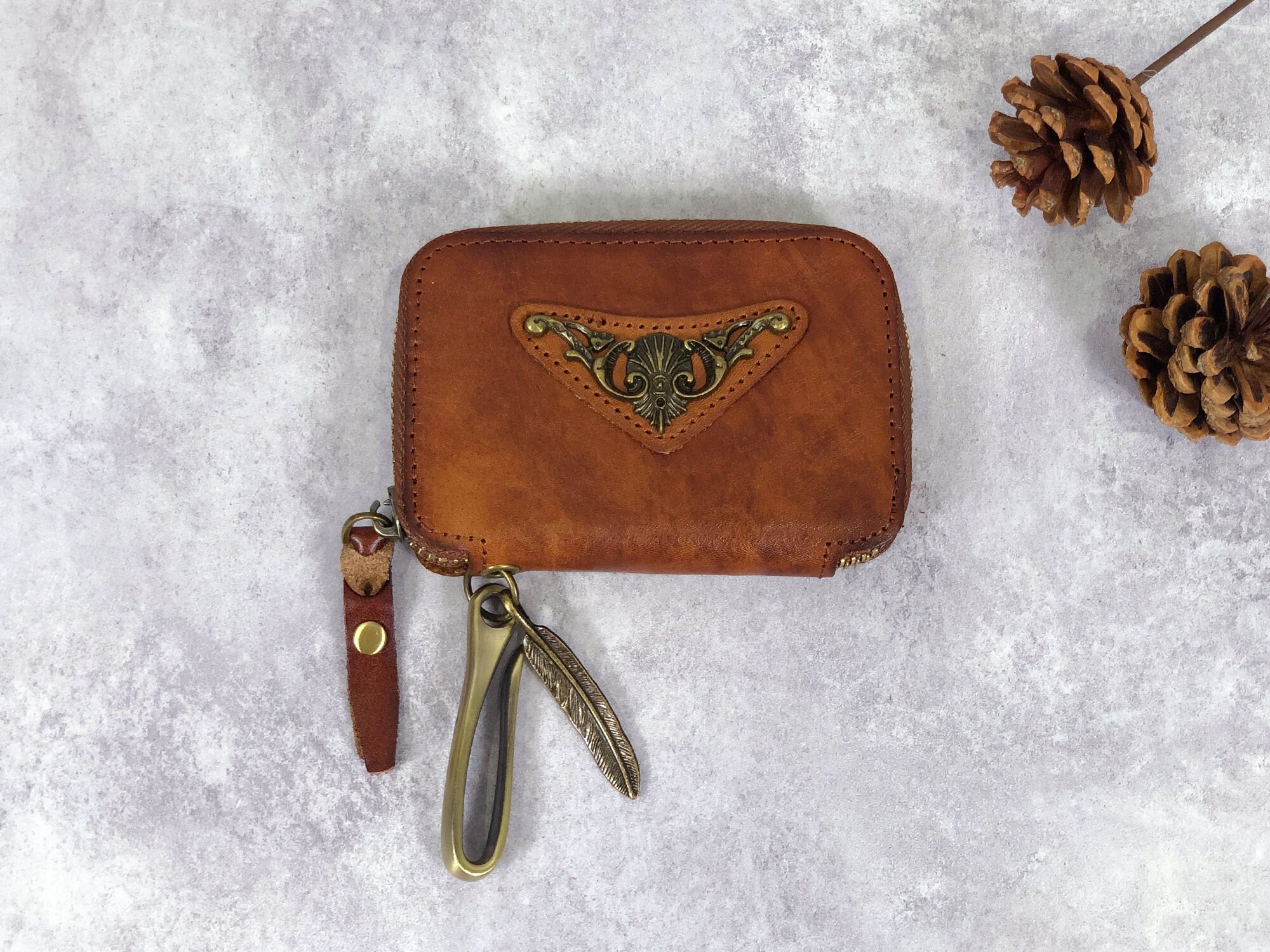 Men's Leather Key Case Wallet Key Holder Pouch/leather - Etsy