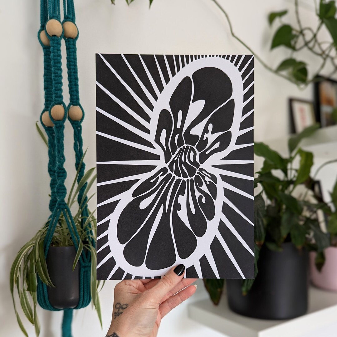 Dazed and Confused, Trippy Lettering Art Print A4 - Etsy