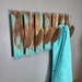 Seaside Beach House Coat Rack, Drift Wood Teal Blue 22 X 12 Towel Rack ...