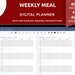 Digital Weekly Meal Planner for Goodnotes, Notability, Menu Organizer ...