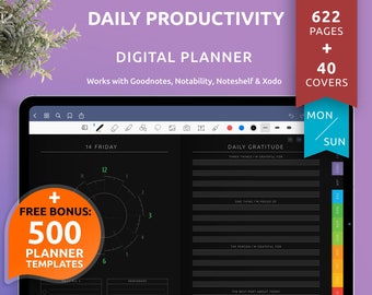 Daily Productivity Digital Planner for Goodnotes Notability | Etsy