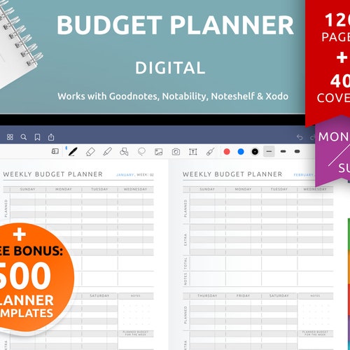 Digital Budget Planner Goodnotes Finance Planner Ipad Budget - Etsy