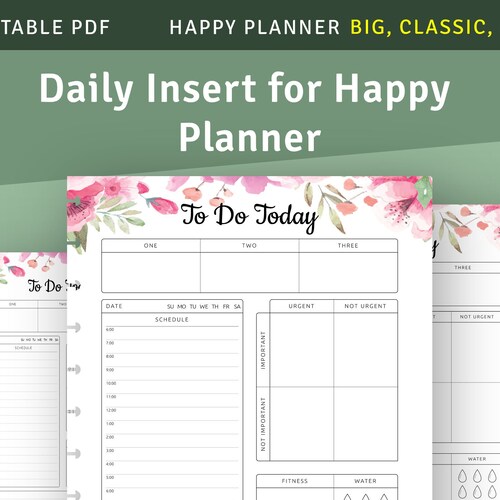 Day Happy Planner Template Printable Daily Insert for Happy - Etsy