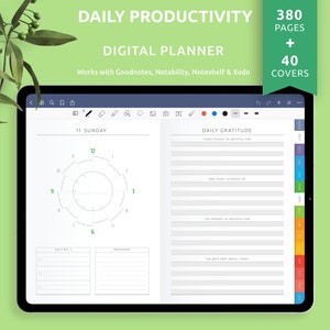 Digital Daily Productivity Planner for Goodnotes, Notability, Daily ...