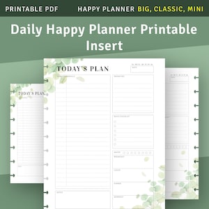 Daily Checklist Template for Happy Planner Classic, Mini, Big ...