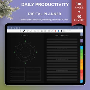 Daily Productivity Digital Planner for Goodnotes, Notability, Daily ...