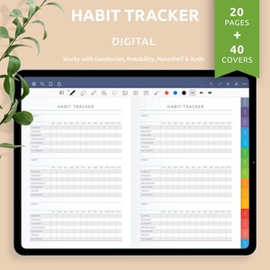 Digital Habit Tracker for Goodnotes, Notability, Weekly Habit Tracking ...
