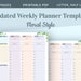 Floral Undated Weekly Planner Template, Printable Agenda (digital ...