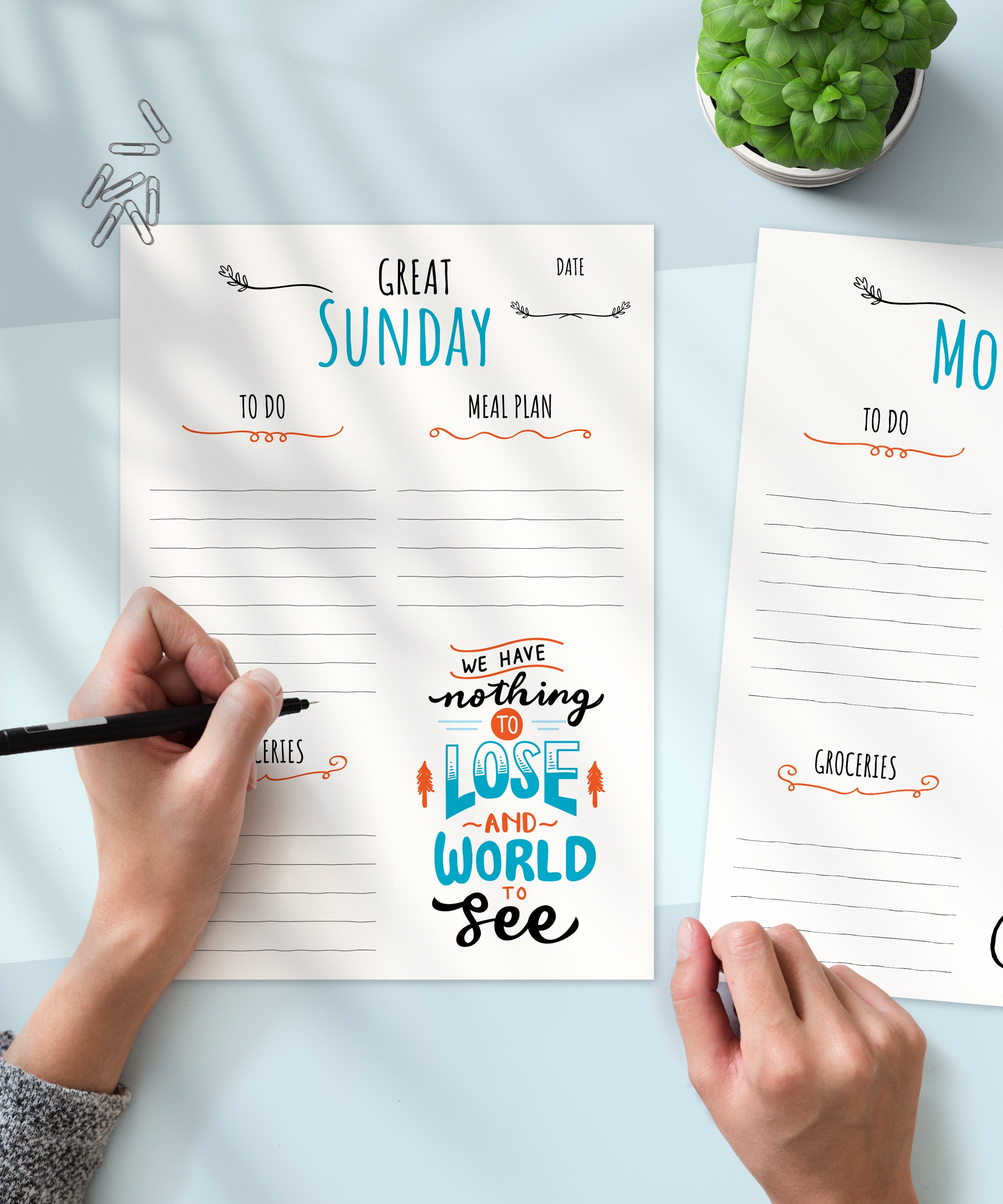 Weekly Planner With Inspirational Quotes for Each Day 7 Days - Etsy