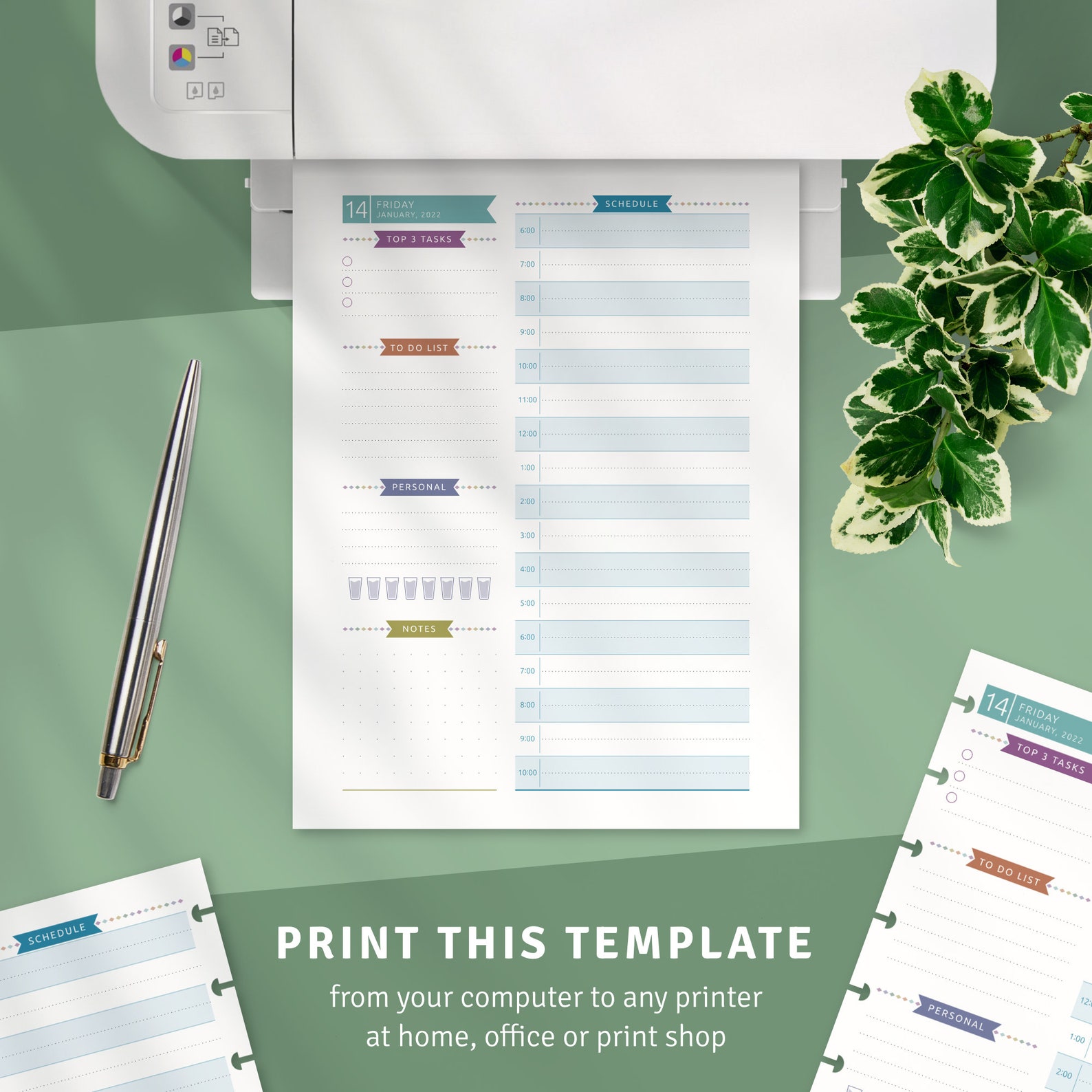 Daily Happy Planner Template, Printable PDF Insert - Etsy