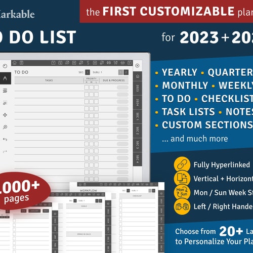 Remarkable to Do List Template Hyperlinked Digital Planner - Etsy