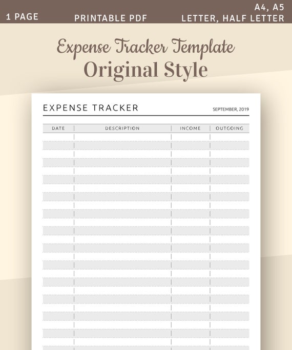 Monthly Expense Tracker Template Printable Monthly Budget Etsy