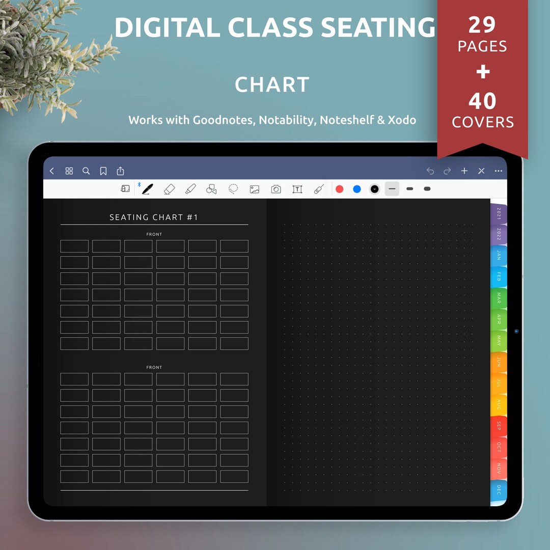 Classroom Seating Chart Digital Template, School Teacher Planner for ...