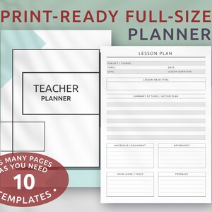 Teacher Planner 2024 2025, Printable Lesson Planner, School Planner ...