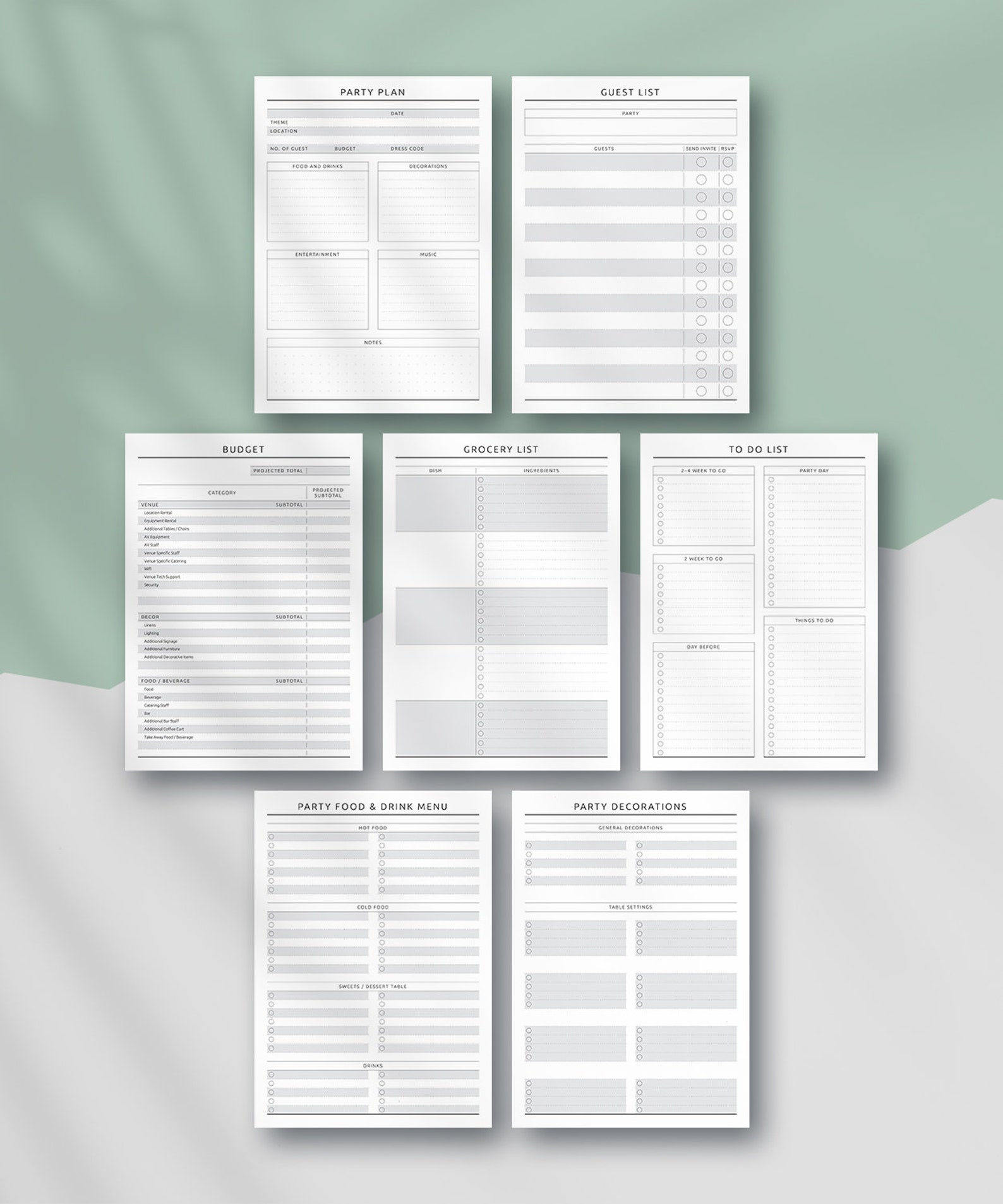 Printable Party Planner Event Planner Kit Party Organizer | Etsy