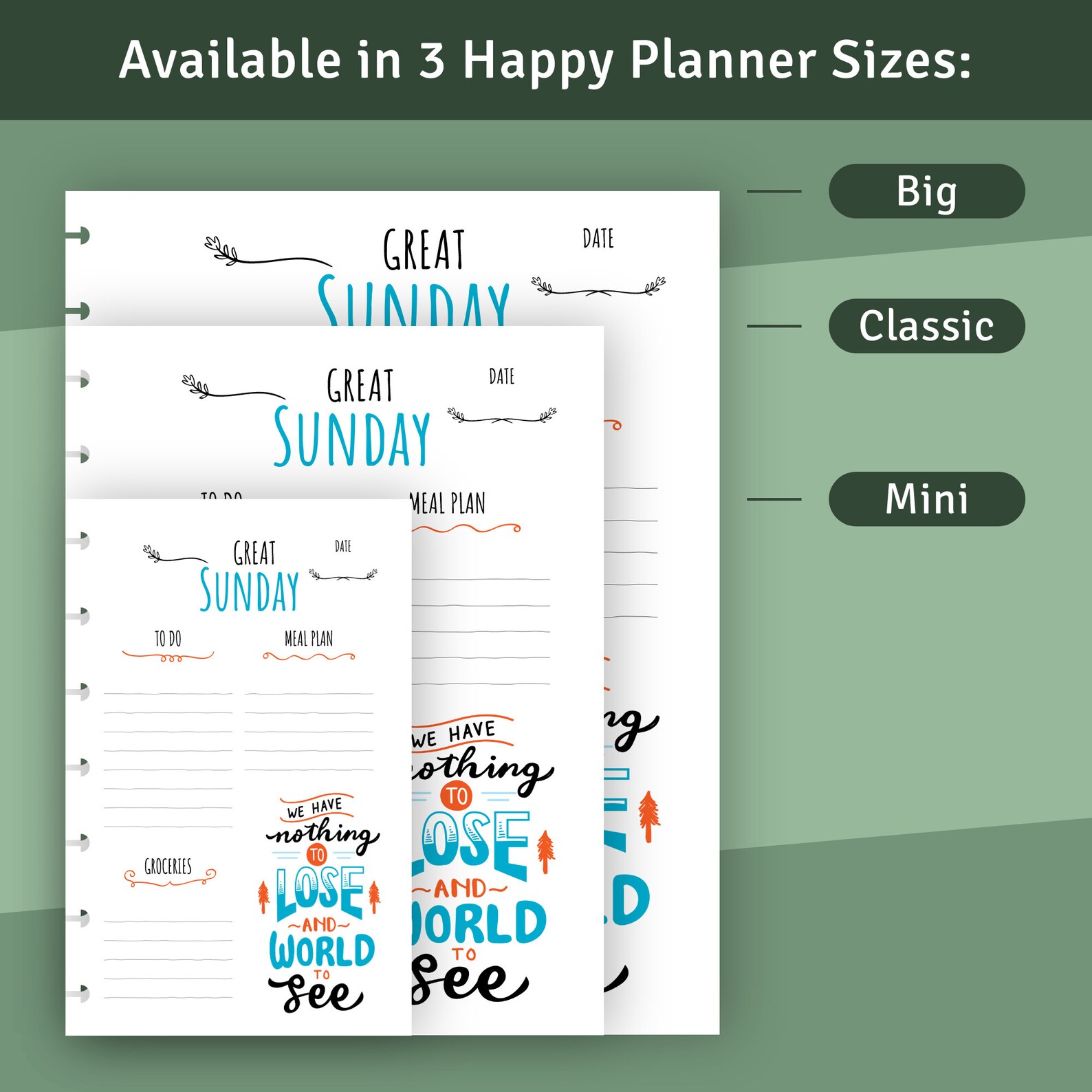 Happy Planner Daily Pages Printable Day Organize Inserts for - Etsy