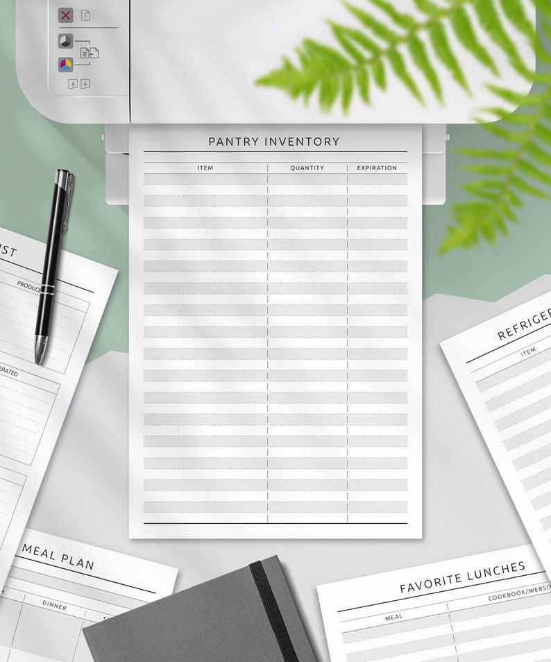 Printable Weekly Meal Planner, Grocery List, Kitchen Organizer (PDF) - Etsy