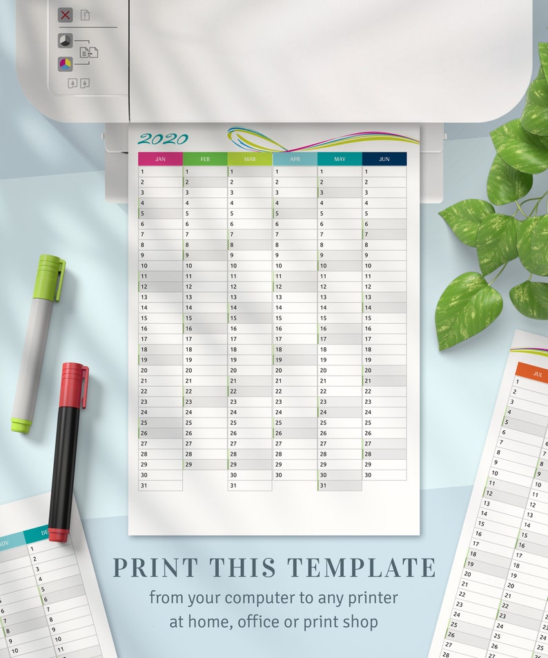 Yearly Planner Insert Vertical Planner Weekly Calendar Two | Etsy