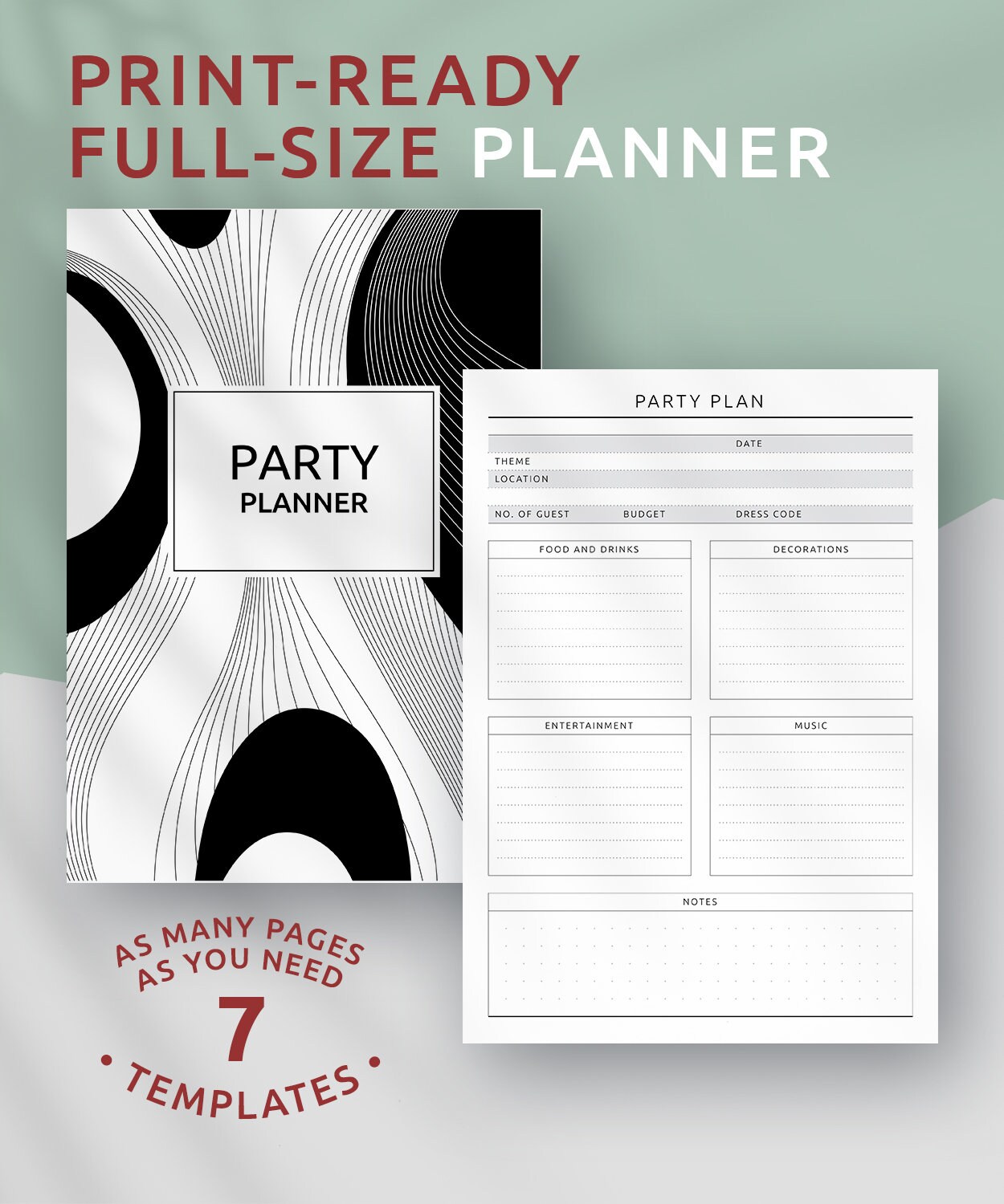 Printable Party Planner Event Planner Kit Party Organizer | Etsy