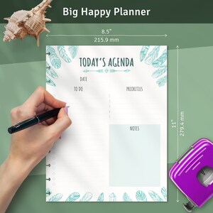Daily Agenda Template for Happy Planner Classic, Big, Mini, Day at a ...