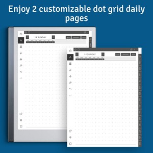 Remarkable Daily Notes Dot Grid Journal, Hyperlinked Remarkable ...