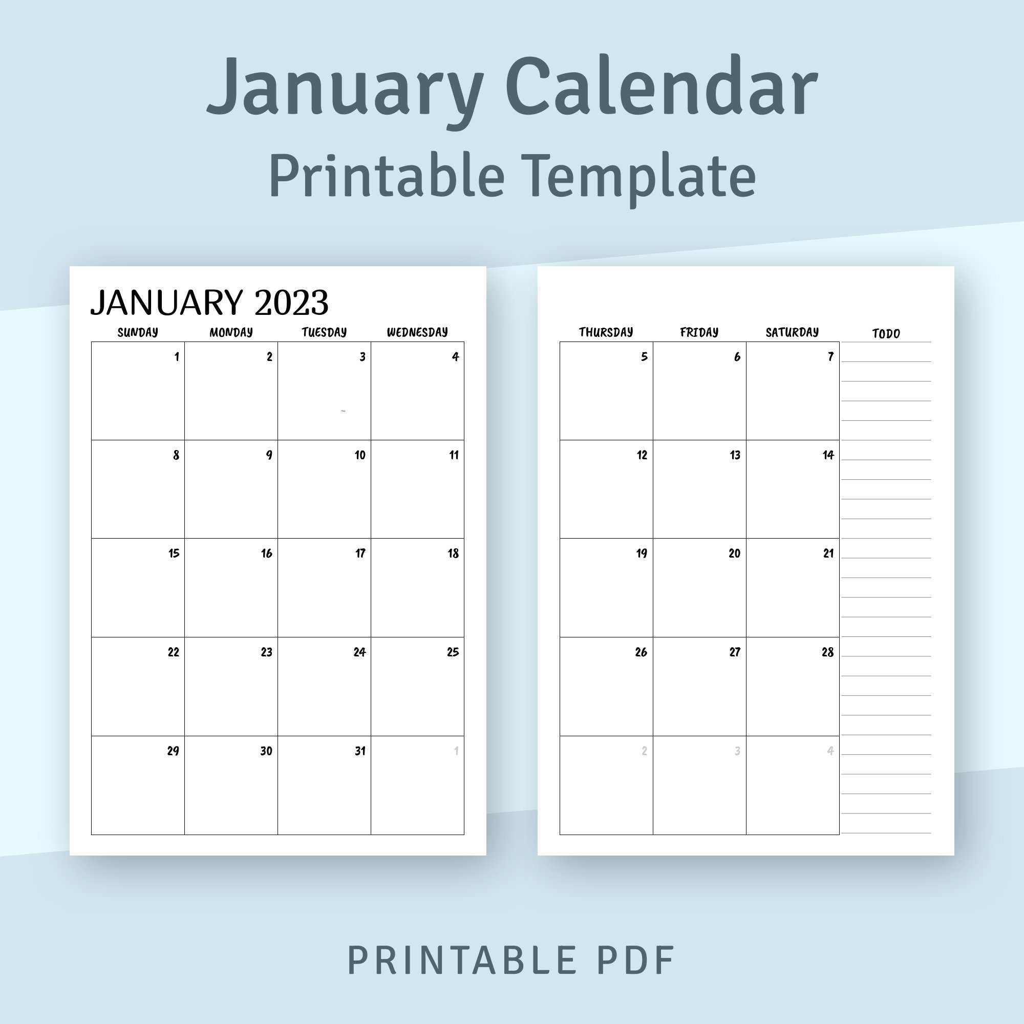 Printable Calendar Monthly 2025 2026, Month on Two Page Planner ...