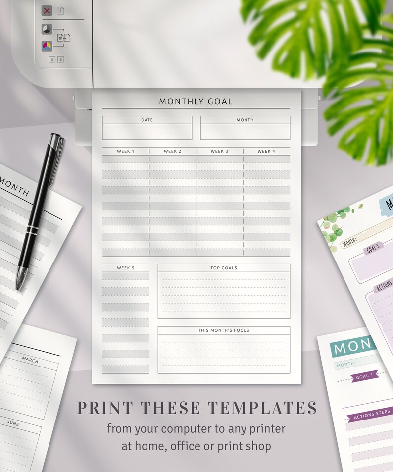 Monthly Goal Setting Kit Collection 20in1 Printable Monthly - Etsy