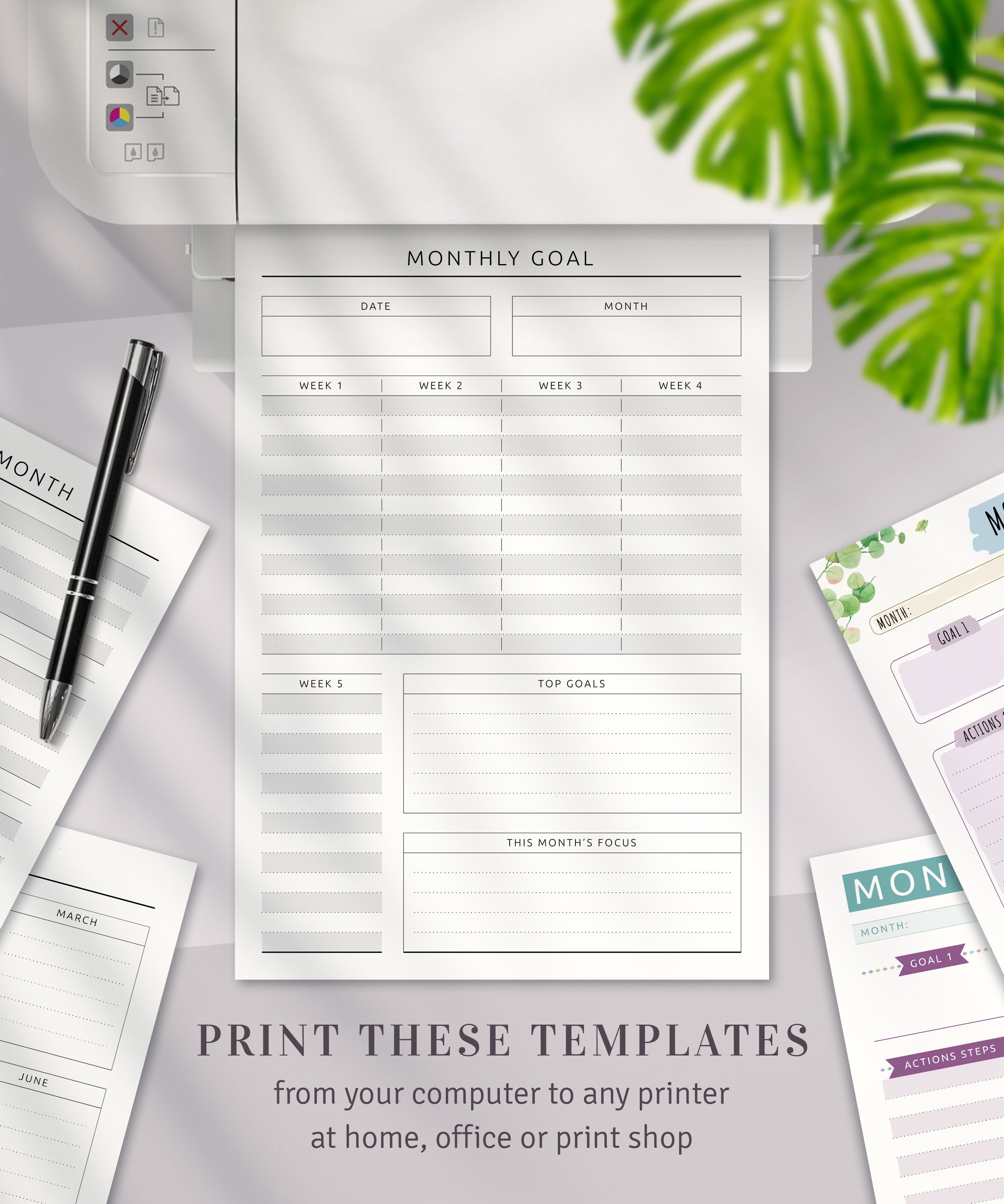 Monthly Goal Setting Kit Collection 20in1 Printable Monthly - Etsy