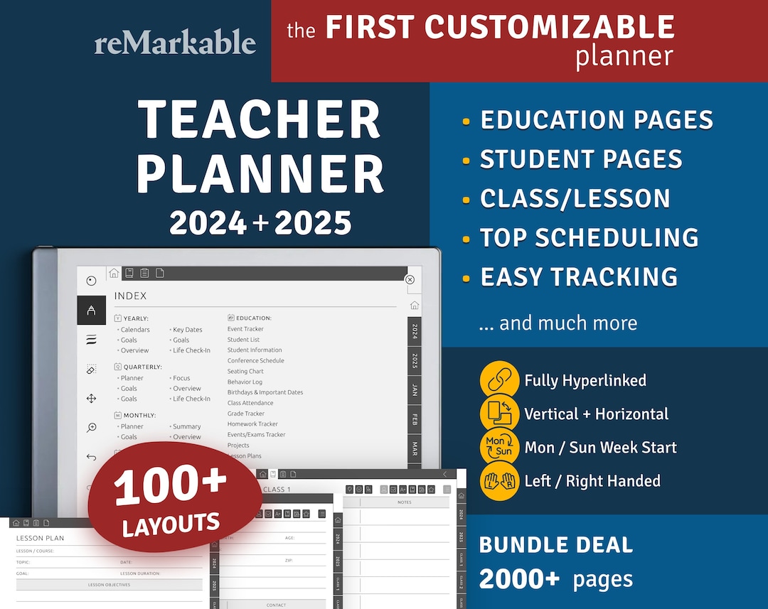2024 2025 Remarkable Teacher Planner, Academic Planner, Lesson Planbook ...
