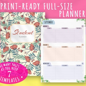 2024 2025 Academic Study Planner, Printable Student Planner, Editable ...