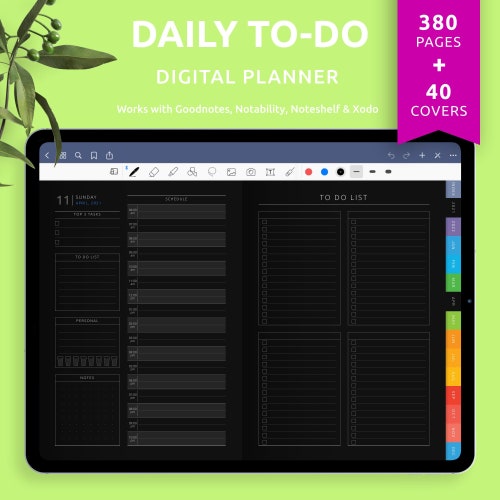 Daily To-do Digital Planner for Goodnotes Notability Daily - Etsy