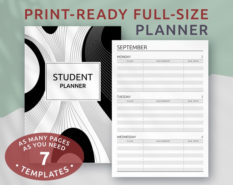 Student Planner Printable 2022 2023 Editable School Planner - Etsy