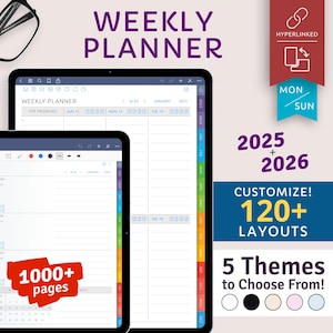 Weekly Digital Planner for Goodnotes, Notability, Weekly Organizer ...