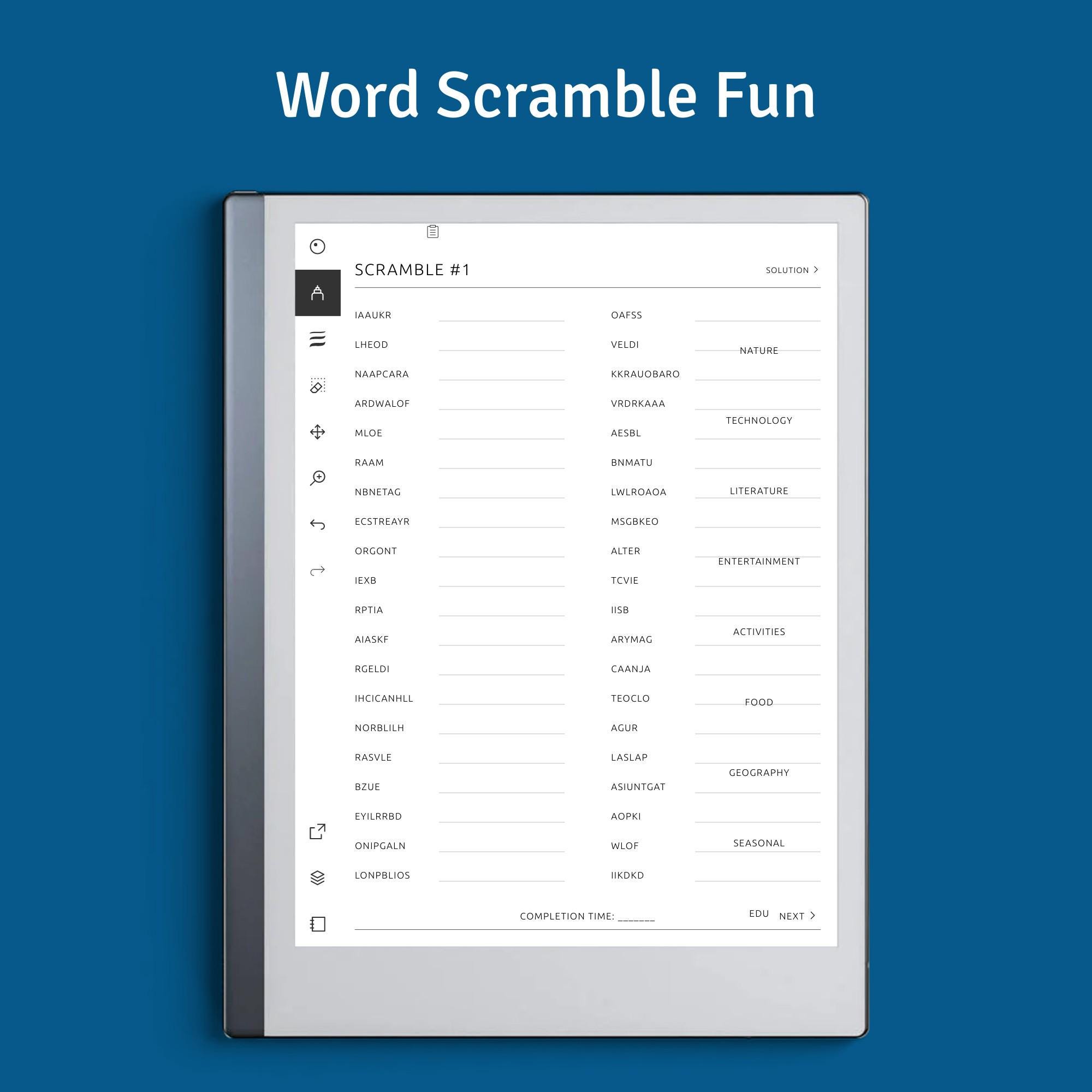 Remarkable 2 Word Scramble Puzzles: 100+ Themes, Levels & Solutions ...