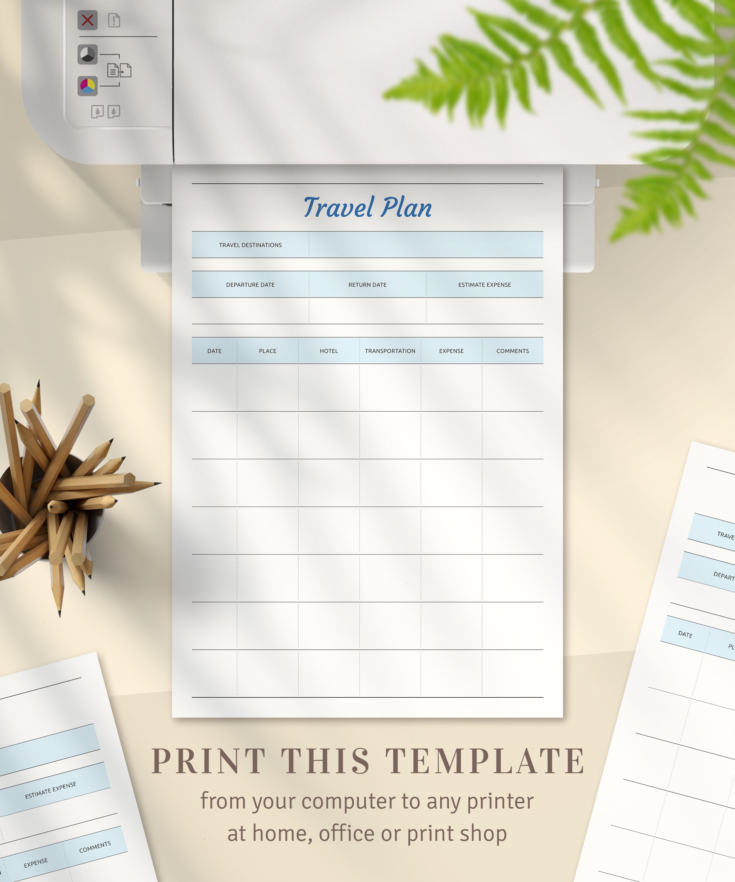Printable Travel Planner Template: Trip Itinerary (a4/a5/letter/half ...