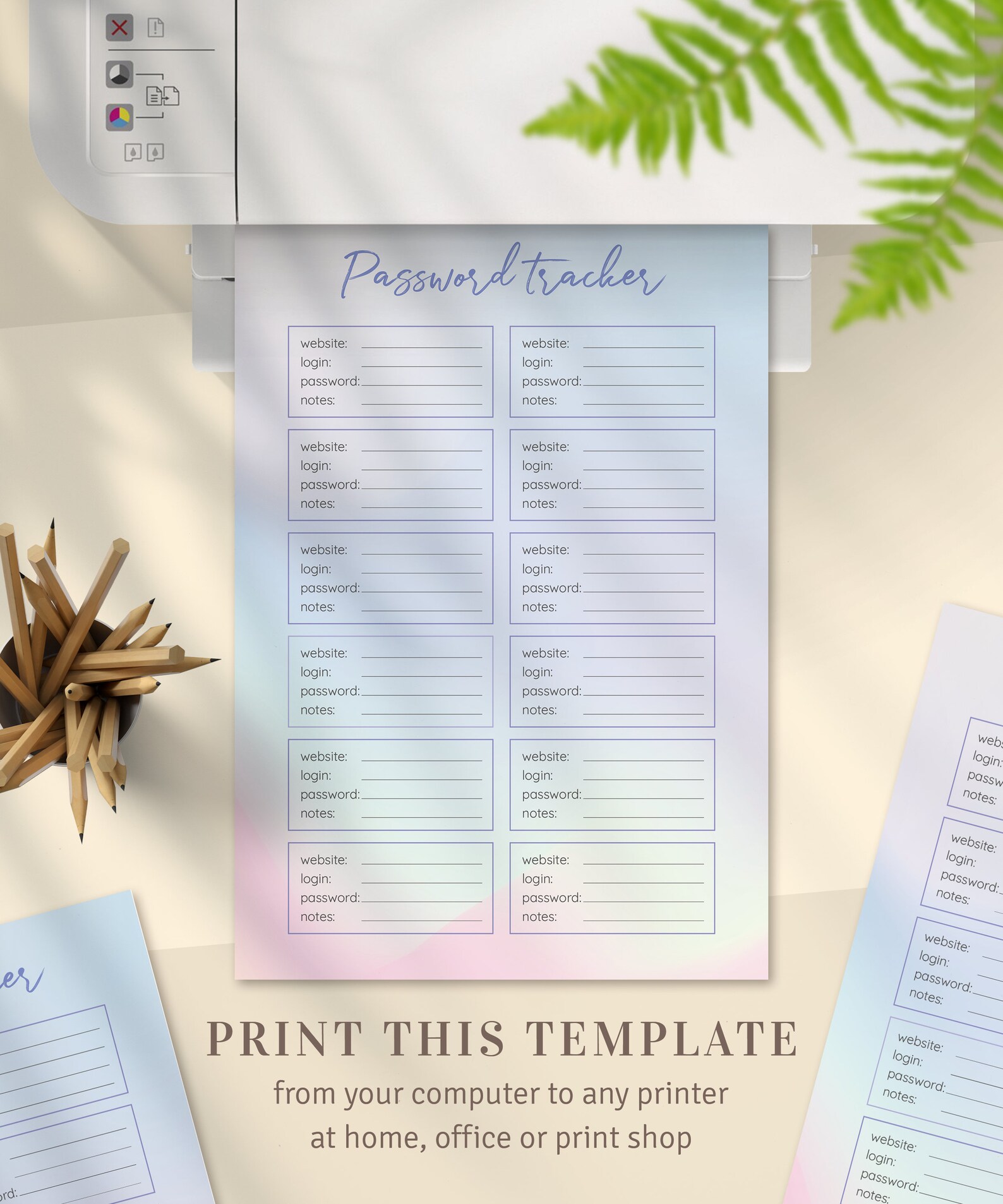 Password Journal Printable Page Password Tracker Template - Etsy