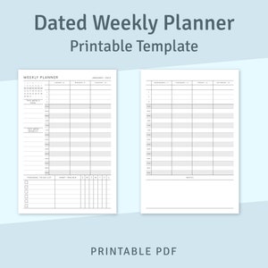 Dated Weekly Planner 2024-2024, Printable Weekly Agenda Template, Week ...