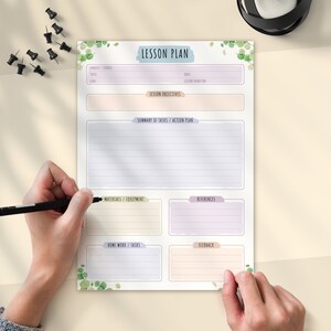 Floral Teacher Lesson Plan Template, Printable Planner (PDF) - Etsy