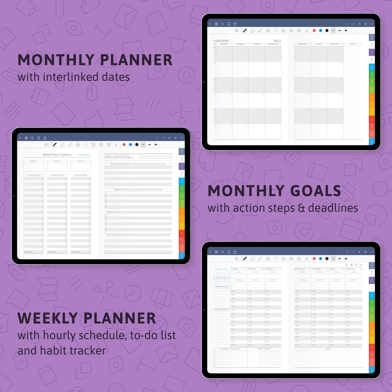 Daily Digital Planner for Goodnotes Notability Daily - Etsy