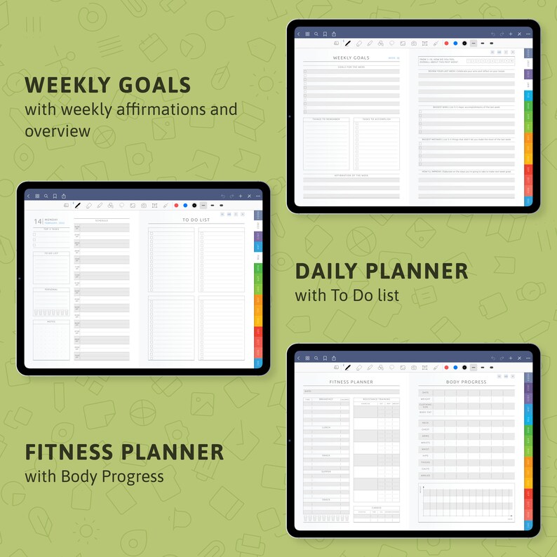 Weekly Digital Planner for Goodnotes Notability Weekly - Etsy