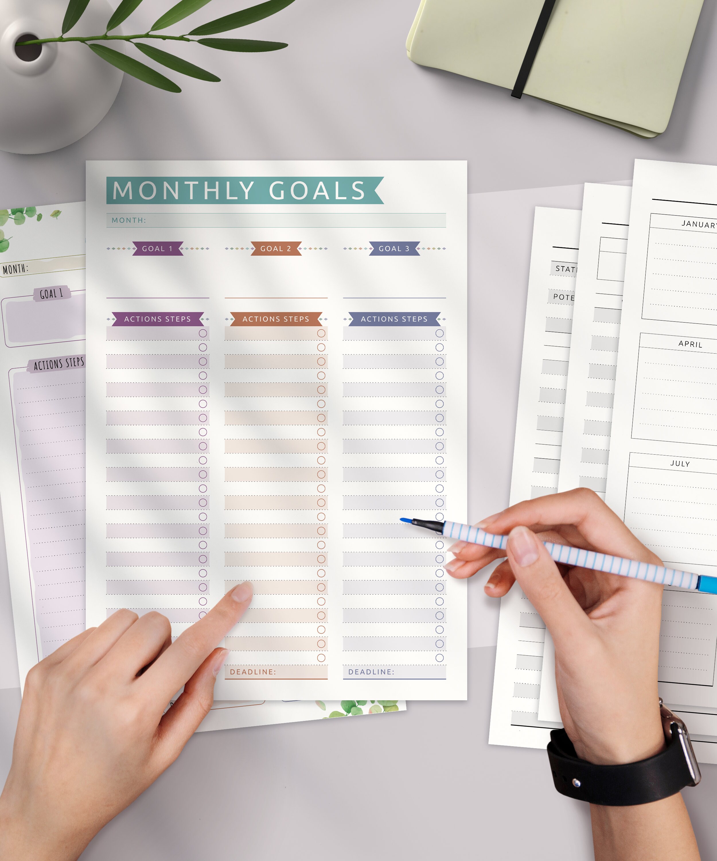 Monthly Goal Setting Kit Collection 20in1 Printable Monthly - Etsy