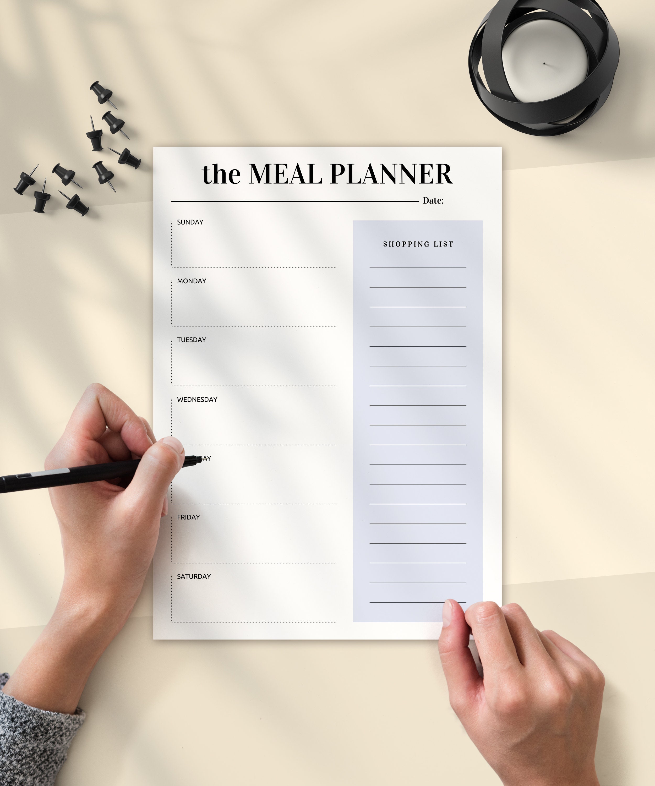 Weekly Meal Planner With Shopping List Printable Weekly Menu - Etsy
