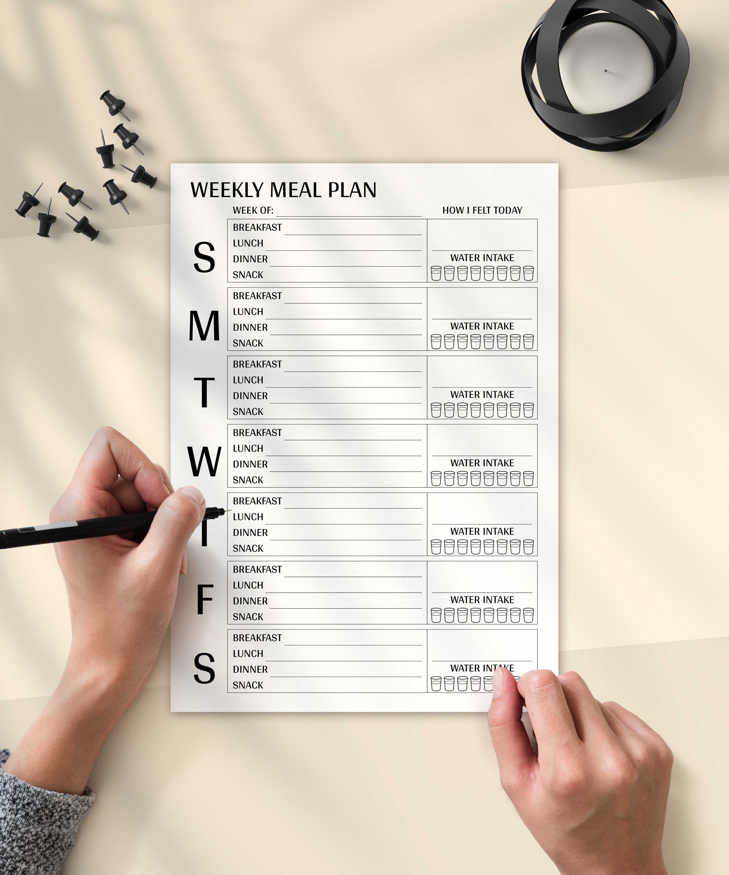 Weekly Meal Plan Printable Meal Schedule Template Instant | Etsy