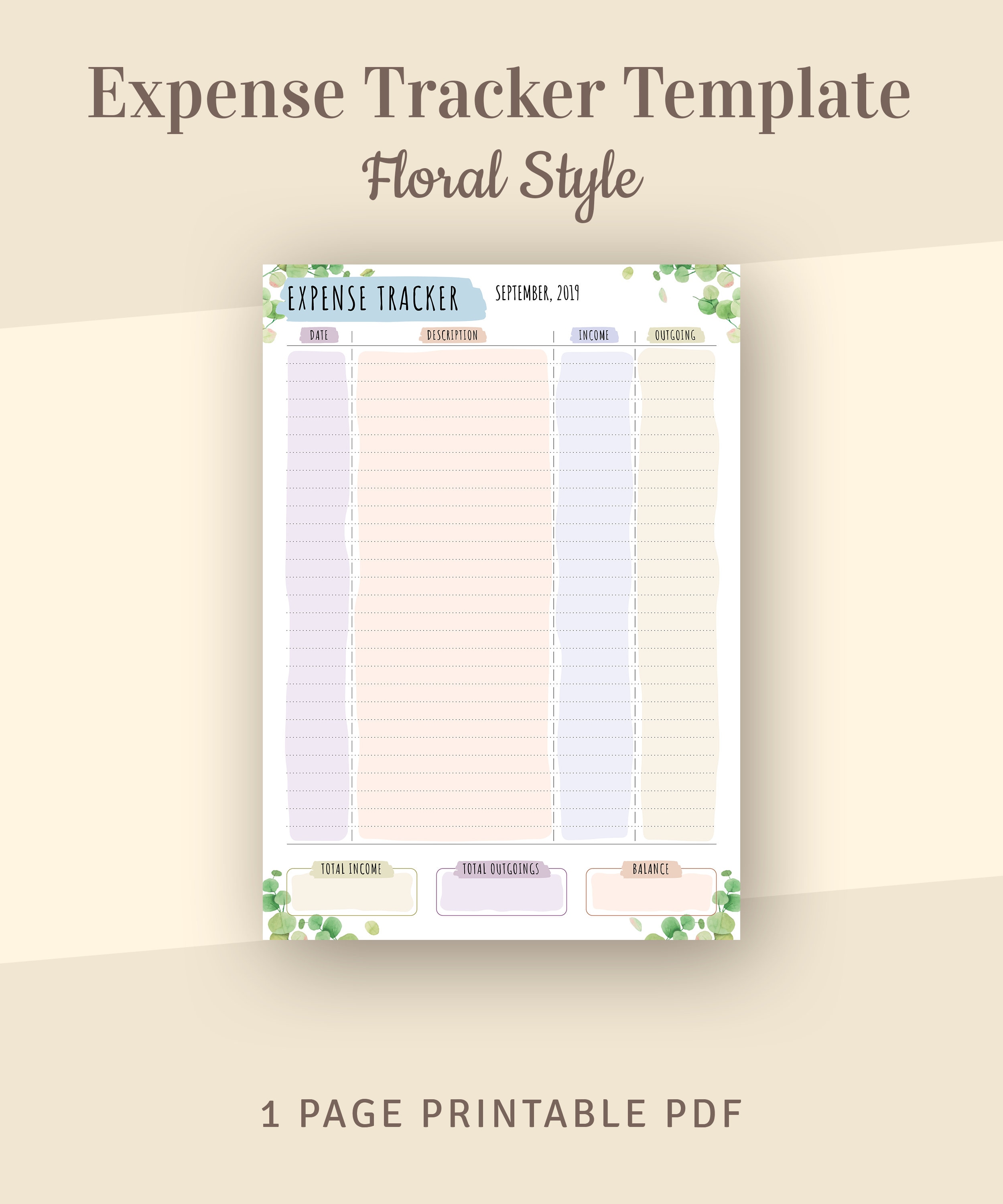 Monthly Expense Tracker Template Printable Monthly Budget | Etsy