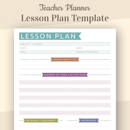 Lesson Planning Template - Etsy